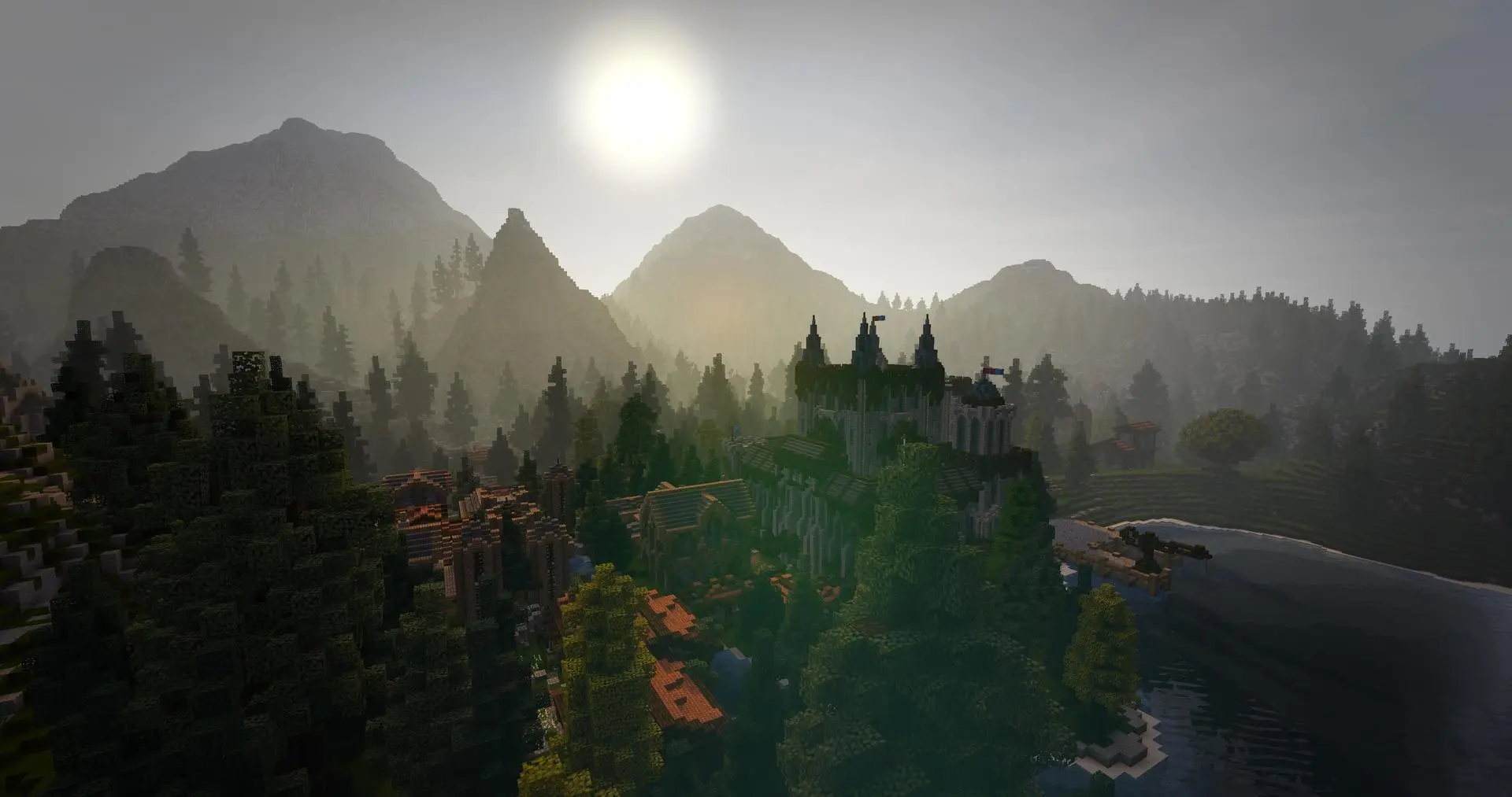 Ultra HD (4K) far render shader screenshots | Minecraft Middle Earth