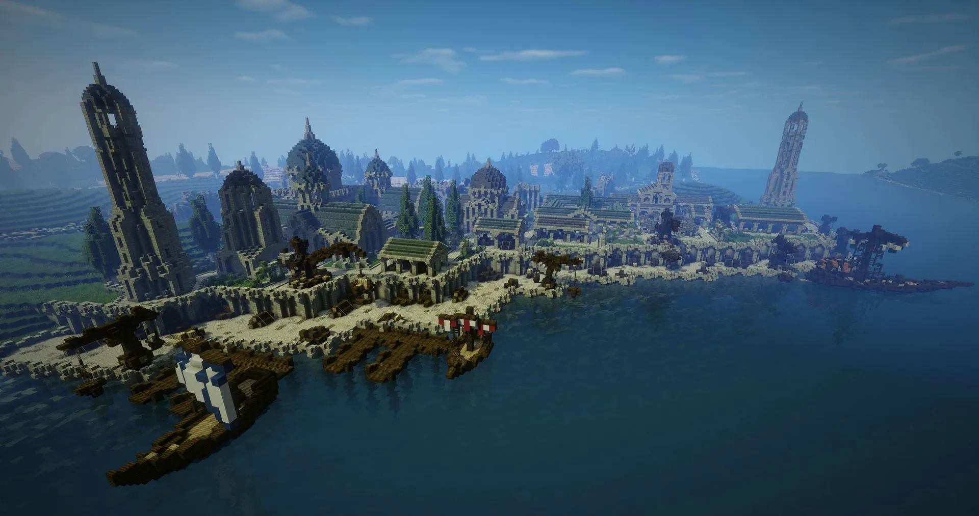 Ultra HD (4K) far render shader screenshots | Minecraft Middle Earth