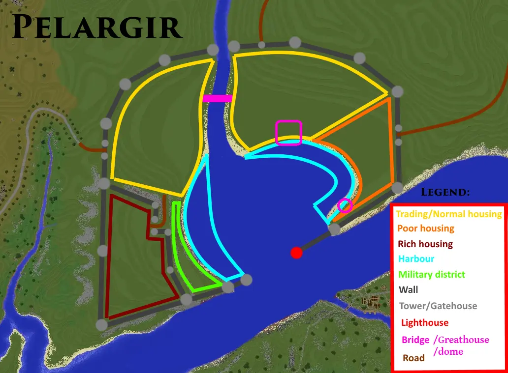 Finished - Pelargir - Garth of Royal Ships | Minecraft Middle Earth
