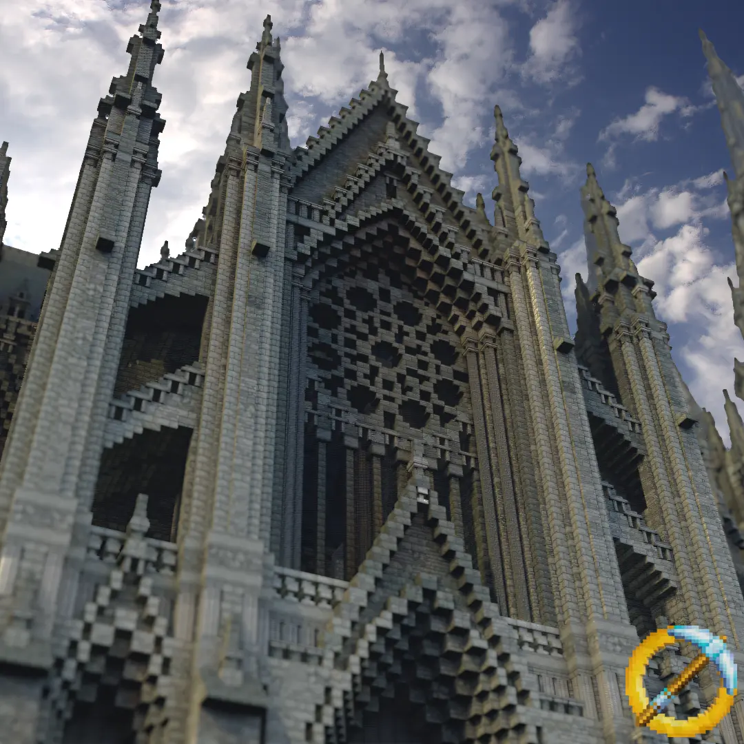 Andrew's Cathedral Square Real Sky - Bliss Shaders | Minecraft Middle Earth