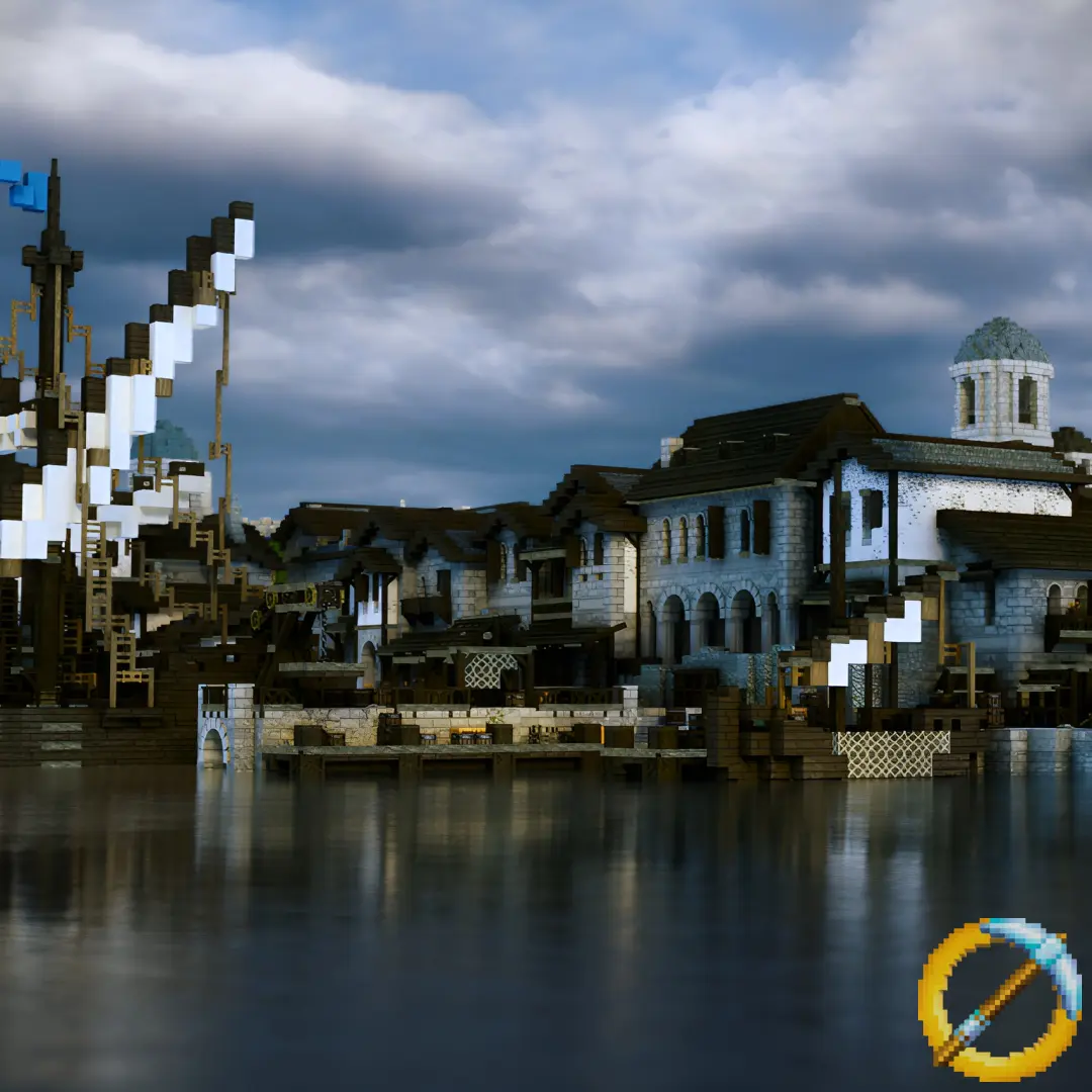 Harlond Square - Bliss Shaders | Minecraft Middle Earth