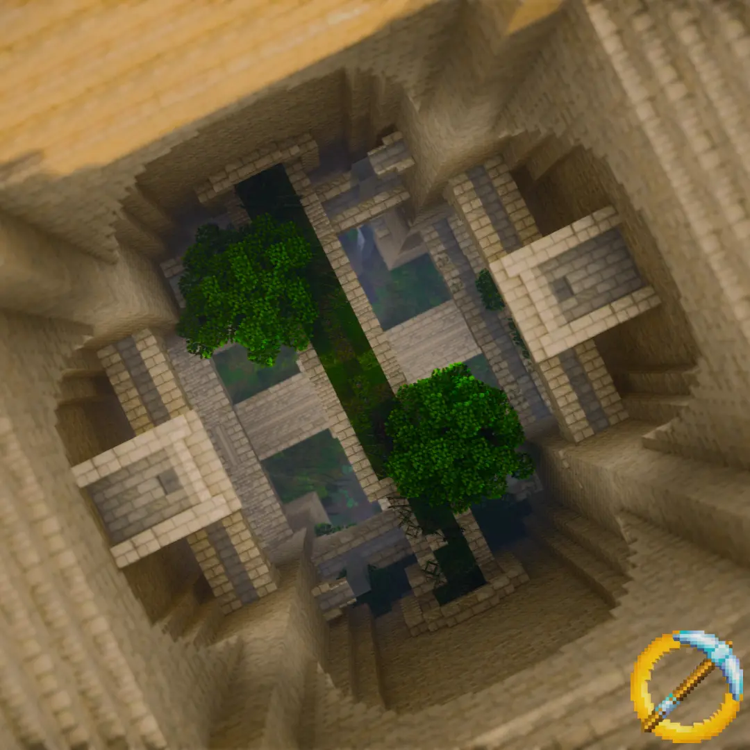 Pyramid Arena Aerial - Bliss Shaders | Minecraft Middle Earth