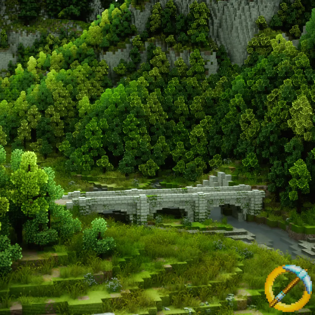 Square Henneth Annun Bridge - Bliss Shaders | Minecraft Middle Earth