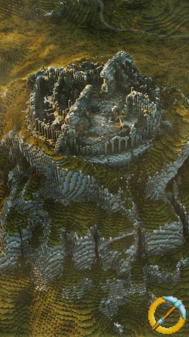 Weathertop Vertical Aerial - Bliss Shaders | Minecraft Middle Earth